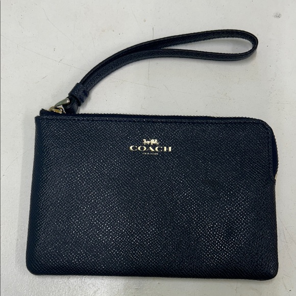 Coach | Bags | Coach Navy Blue Wristlet | Poshmark